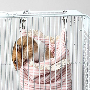 SONGBIRDTH Hamster Hammock - Hamster Chinchillas Small Pet Winter Warm Plush Sleeping Bag Pouch House Cages for Sugar Glider Ferret Squirrel Lake Blue