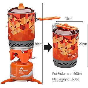 Fire Maple X2 Cooking System Portable Backpacking Camping Stove Camping Pot with Piezo Ignition