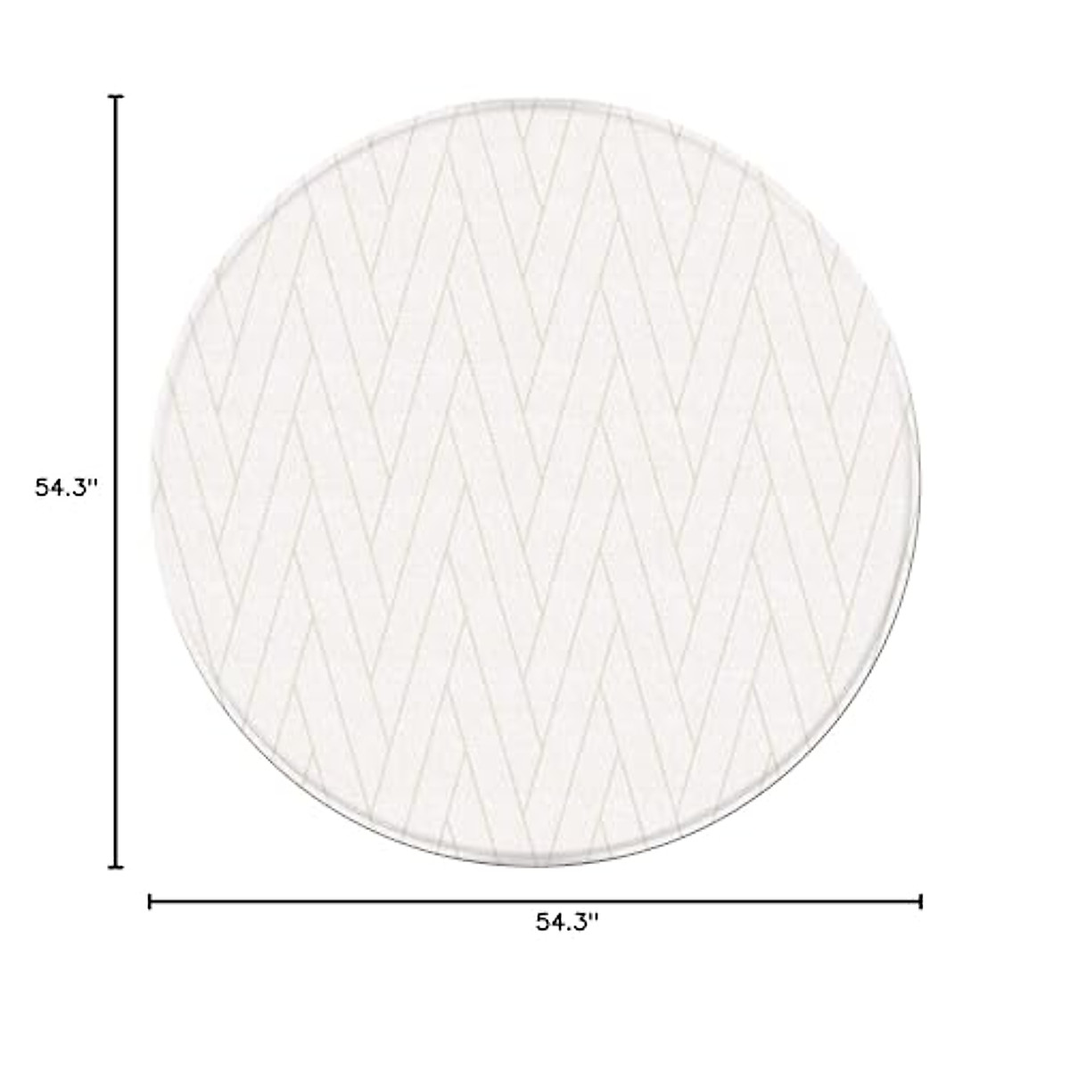 Parklon Pure Soft Round Mat Double Herringbone/Macaroon (54.3 x 54.3 x 0.47 in.)