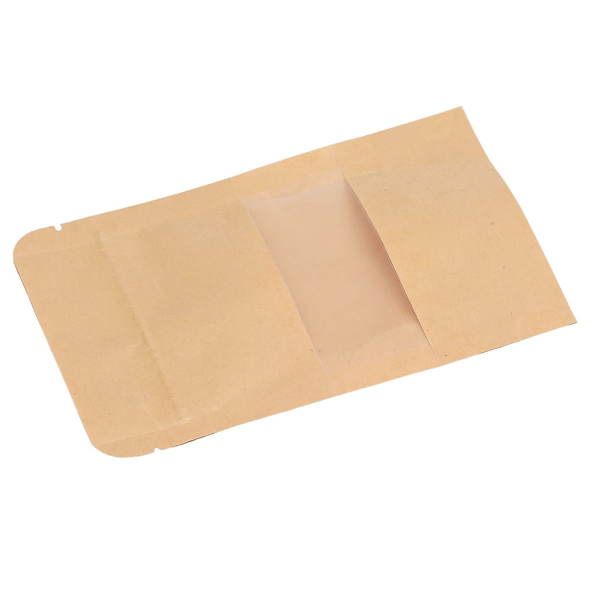 Fafeicy 200Pcs Sealable Bags for Packaging, Kraft Paper Stand Up Pouch Bag with Resealable Zipper and Window for Food and Coffee, 9x14cm