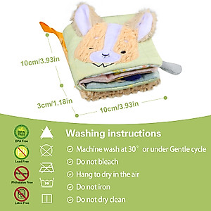 Babies Soft Books Crinkle Cloth Books for Babies Baby Teether Books High Contrast Baby Toys Touch and Feel Books for Infants Baby Toys (Dog)