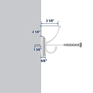 SONGMICS Wooden Wall Mounted Coat Rack 16 Inch Rail with 4 Metal Hooks for Entryway Bathroom Closet Room Dark Brown