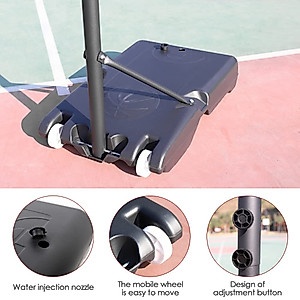 Ochine Portable Basketball System Backboard Adjustable Height 5.4FT-6.8FT, Basketball Equipment with 33 Inch Backboard and Wheels Youth Kids Outdoor Indoor Basketball Goal Game (Ship from USA)