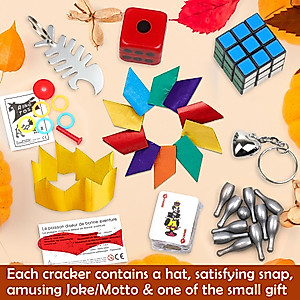 8Pack Thanksgiving Party Favors No-Snap Turkey Table Favors with Party Hat Joke & Prizes Gifts Inside for Kids Adults, Thanksgiving Party Games for Fall Thanksgiving Holiday Traditions