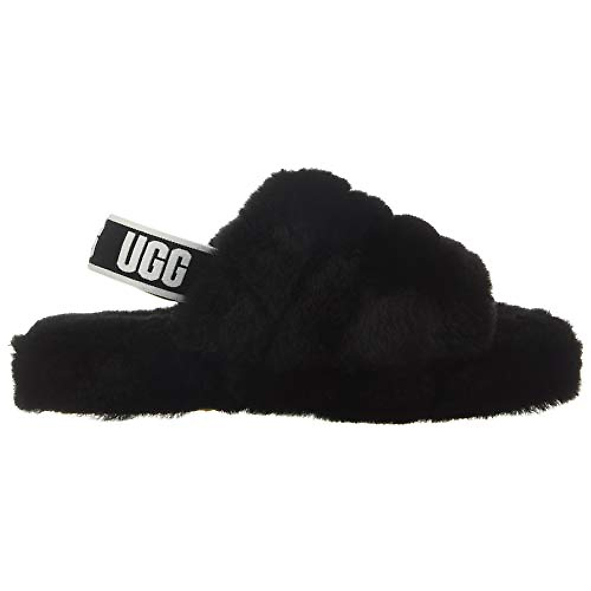 UGG Kids' Fluff Yeah Slide Slipper, Black, 4