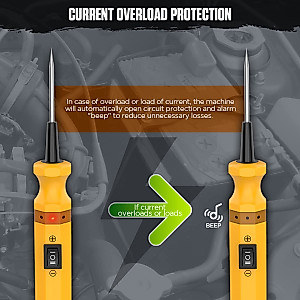 QPKING Electrical Circuit System Diagnostic Tool BT160 Automotive Electrical System Tester 6V 12V 24V 10A Electric Voltage Integrated Power Scanner for Vehicles HD Trucks with 4M Test Lead