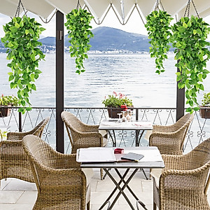 HATOKU 4pcs Fake Hanging Plants 3.6FT Artificial Ivy Vine Leaves for Patio Home Bedroom Wedding Indoor Outdoor Wall Decor