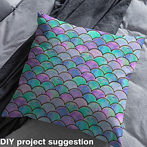 Mermaid Fabric by The Yard, Kids Fish Scales Decorative Fabric, Girly Rainbow Upholstery Fabric for Chairs, Ocean Life Sea Animal Waterproof Fabric, Upholstery and Home Accents 1 Yard