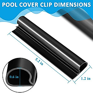 Funmit Winter Pool Cover Clips for Above Ground Pools for Swimming Pool with Metal Railing, 48 Pack