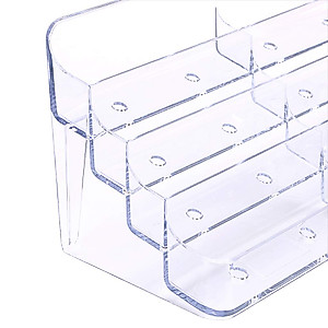Hipiwe 2pcs 8 Pockets Acrylic Business Card Holder Stand Clear Desktop Countertop Acrylic Index Card Filling Display