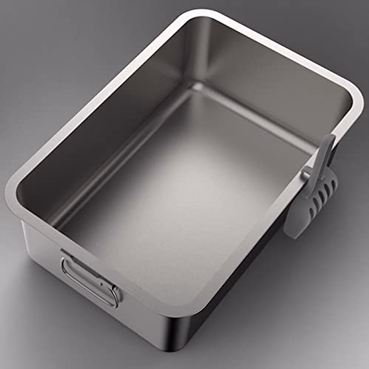Leefasy Rabbit Litter Box Holder Stainless Steel Anti-Rust Durable Side Handle Accessories Easy to Clean, 45x35x10cm