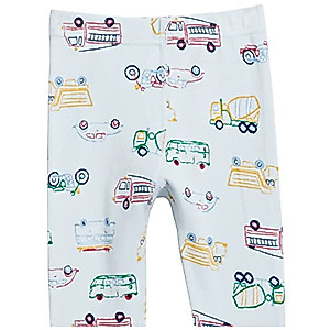 Moon and Back by Hanna Andersson Baby Girls' Organic Cotton Long-Sleeve Top and Bottom Pajama Set, Pack of 2, Light Blue, Cars/Trucks/Bikes, 18-24 Months