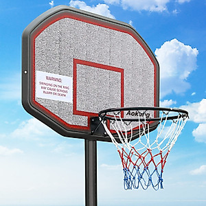 aokung Family Portable Basketball Hoop & Goals with 43" Impact Backboard Basketball System Height Adjustable 6.5ft - 10ft for Youth and Adults Indoor Outdoor