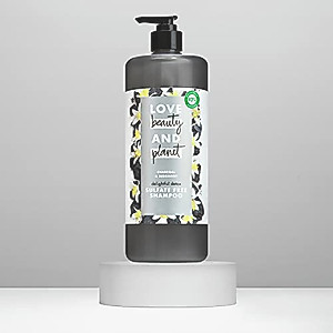 Love Beauty and Planet Delightful Detox Daily Clarifying Sulfate-Free Shampoo Charcoal and Bergamot Cleansed Hair Care Silicone-free, Paraben-free, Vegan Shampoo 32.3 oz