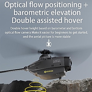 Minden RC Plane Model, C127AI 2.4G 4CH Remote Control Airplane, Single-Rotor Brushless Without Aileron, (RTF Version/Black)