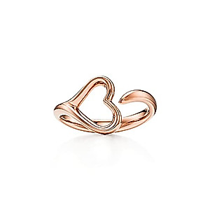 JewelryGift 18K Rose Gold Plated Open Heart Ring Simple and Beautiful Perfect for Special Occasion Wear Wedding Gift for Men and Women Ring Size: 7