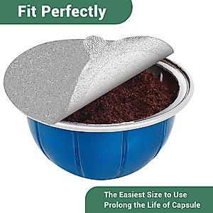 Aluminum Foils Lids to Reuse Vertuoline Capsules Coffee Pods and Refillable Pods，Compatible with Nespresso VertuoLine Machine, 64mm (100pcs)
