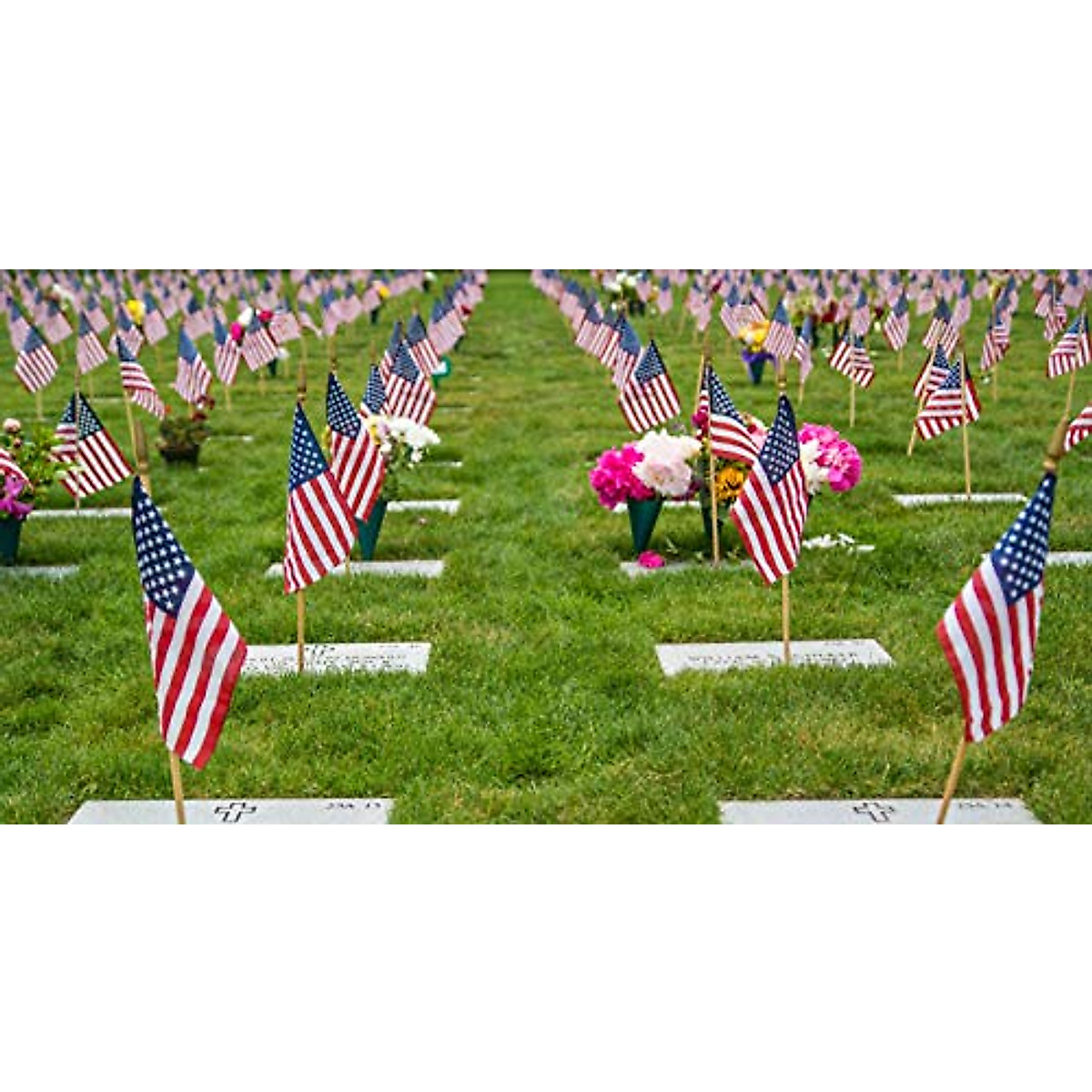 GIFTEXPRESS 12-Pack, Proudly MADE IN U.S.A. 8x12 Inch Spearhead Handheld American Stick Flags/Grave marker American Flags/USA Stick Flag (12)