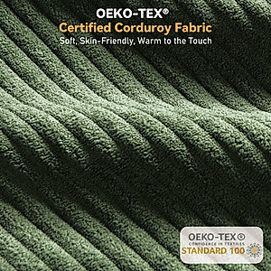 Brelice Oversized Modular Sectional Sofa, 142 inch Corduroy I Shaped Couch Sofa with Adjustable Seat Depth, 4 Seat Cloud Sofa Extra Large Deep Seat Couch for Living Room, Office or Apartment, Green