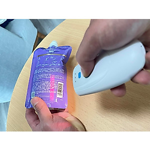 TEEMI Bluetooth Barcode Scanner with Charging Dock Data Receiver, Mini Bar Code Scanner with Neck Wrist Lanyard Included Handheld 2D QR Bar Code Reader for Tablet iPhone iPad Android iOS (Black)