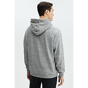 Fabletics Men's The Postgame Hoodie, Sport, Sweatshirt, Pullover, External Pocket, Cozy Fleece, S, Grey Heather