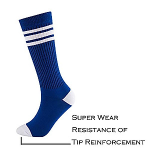 NEVSNEV Knee High Tube Socks Comfortable and Breathable with Triple Stripes for Boys, Girls, Toddlers, Kids, Baby and Child