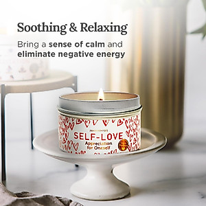 Magnificent 101 Long Lasting Self-Love Aromatherapy Candle – 6 Oz - 30 Hour Burn | Made of Sage Rose Lavender Scented Soy Wax Candle for Appreciation for Oneself, Purification & Manifestation