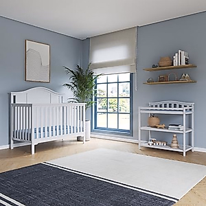 Child Craft Cottage Arch Top 4-in-1 Convertible Crib, Baby Crib Converts to Day Bed, Toddler Bed and Full Size Bed, 3 Adjustable Mattress Positions, Non-Toxic, Baby Safe Finish (Matte White)