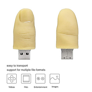 LEIZHAN Cute USB Flash Drive Character Thumb Drive for Kids Students Gift Pendrive (16GB, Thumb Shape)