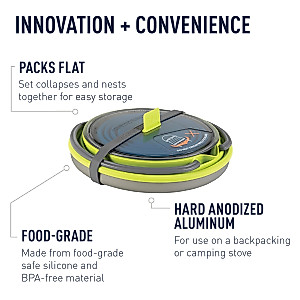 Sea to Summit X-Pot Collapsible Kettle and Mug Set for Backpacking and Camping, Sand/Rust