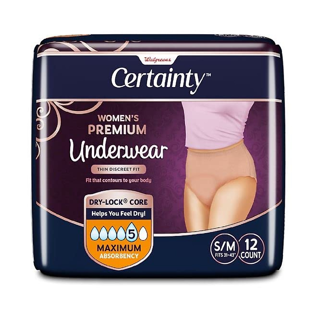 Walgreens Certainty Women's Premium Underwear Small/Medium 12.0ea