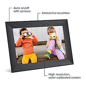 Aura Carver WiFi Digital Picture Frame | The Best Digital Frame for Gifting | Send Photos from Your Phone | Quick, Easy Setup in Aura App | Free Unlimited Storage | Gravel