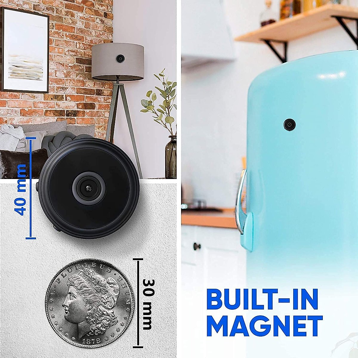 LUOWAN 2021 New Mini Camera 1080P Hidden Camera， Video Live Feed WiFi Wireless Cameras，with Night Vision Motion Detection1