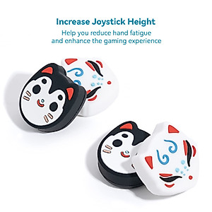 GeekShare Silicone Cute Animal Theme Thumb Grip Caps, Compatible with Nintendo Switch/OLED & Switch Lite, 4PCS