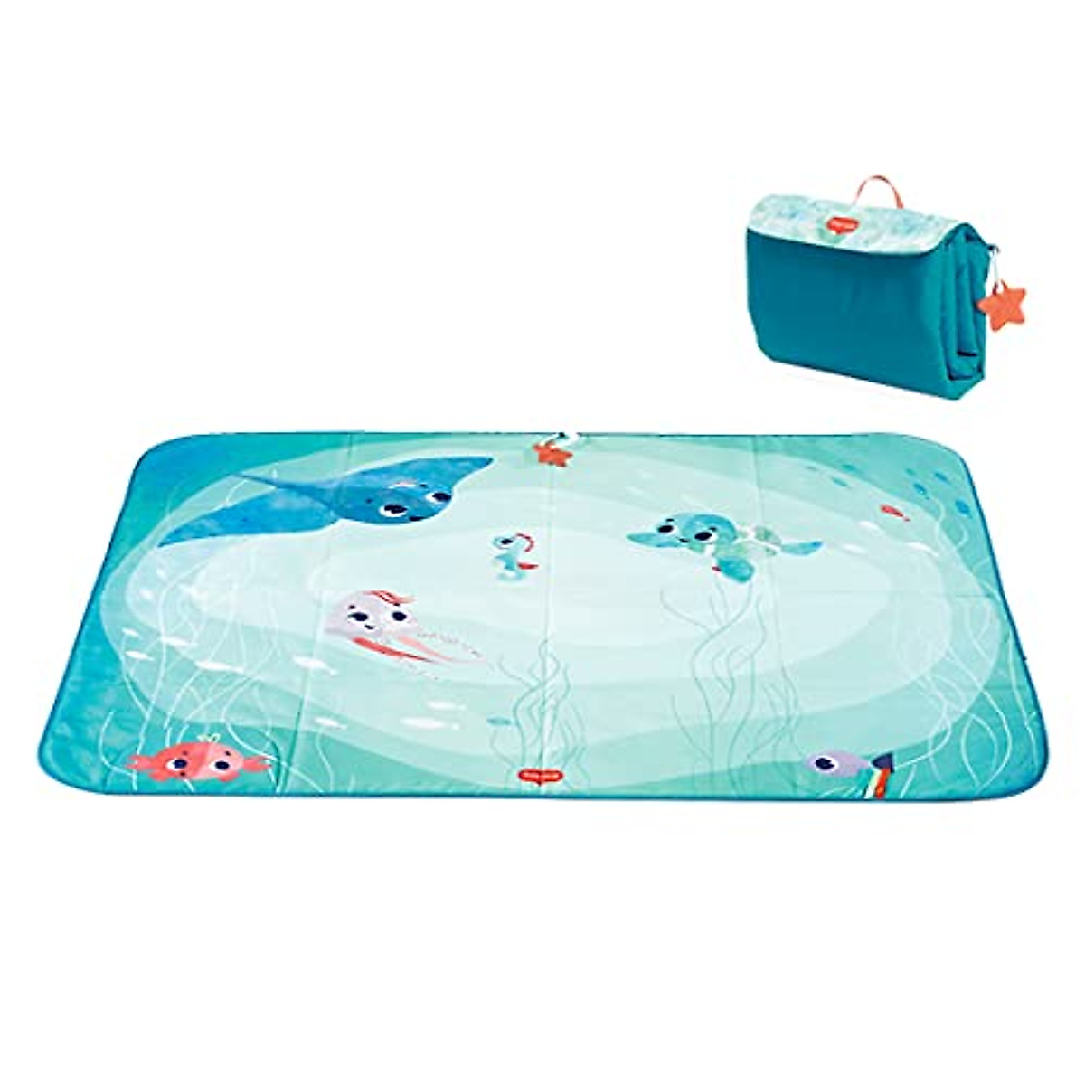 Tiny Love Outdoor Picnic Mat, XL Space Offers Plenty of Room for Play and bonding, Treasure The Ocean