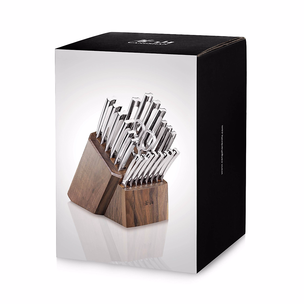 Cangshan N1 Series 1022377 23-Piece German Steel Forged Knife Block Set, Walnut Block