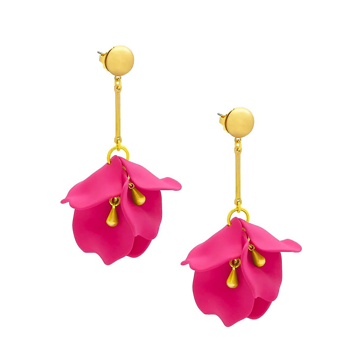 ZENZII Gifts for Women,Flower Pastel Petals Dangle Earrings,Christmas Valentines Mothers day Birthday Gifts for Her Women Mom Wife Sister Girlfriend Teenage Girls (Hot Pink)