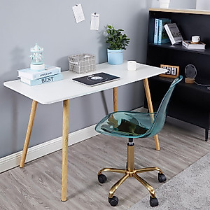 Urban Shop Acrylic Rolling Desk Chair, Mint 21.25D x 19.68W x 34H Inch