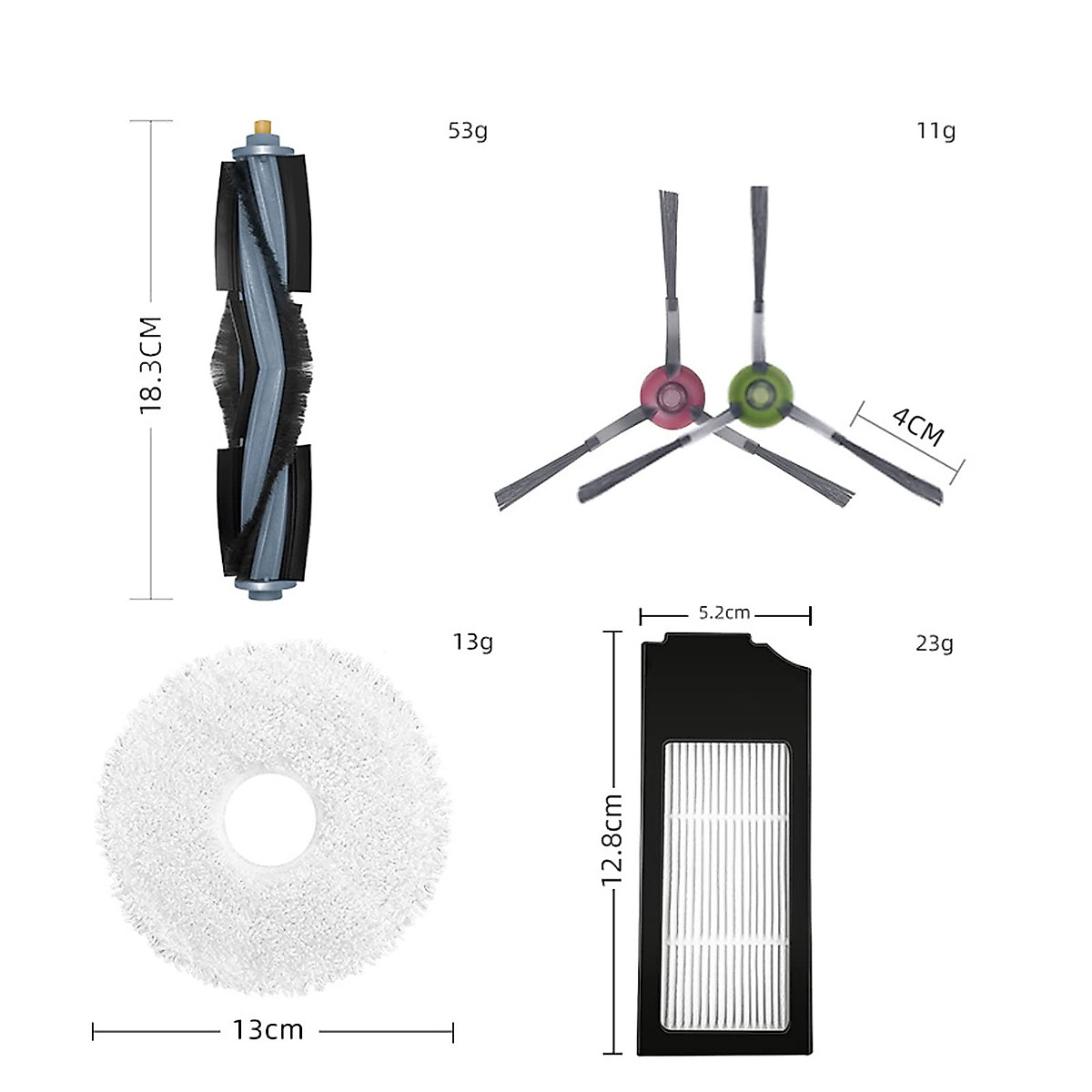 2 Pack Replacement Roller Brushes Compatible for ECOVACS DEEBOT X1 Omni / X1 TURBO Robot Vacuum Accessories Main Brush Replacement Parts