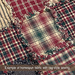 Vintage Christmas 1 Cotton Homespun Plaid Fabric by JCS - Sold by The Yard
