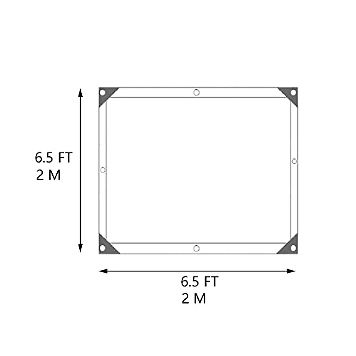 HHTHH Black Sun Mesh 80% Sunblock Shade Cloth 6.5ft x 6.5ft Taped Edge with Grommets UV Resistant Shade Sunblock Net Black Shade Cloth for Greenhouse, Parking, Garden Yard or Kennel