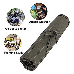 30 holes Paint Brush Bag Roll Up Canvas Paint Brush Case Draw Pen Watercolor Oil Paint ing Brushes Holder