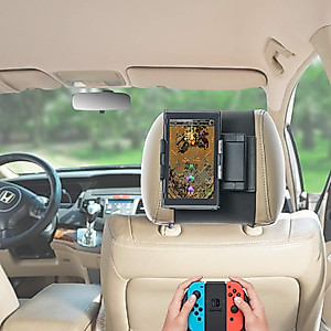 WANPOOL Car Headrest Holder, Swivel Car Headrest Mount Holder for Nintendo Switch & iPad Air, iPad Mini and Other Tablets