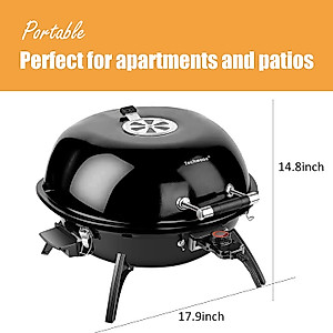 Techwood 1600W Indoor Outdoor Electric Grill, Electric BBQ Grill, Portable Removable Tabletop Grill, Black