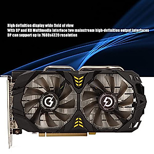 Zunate RX580 8G Graphics Card, 6 Pin 8GB GDDR5 (256bit) Graphics Card with Dual Fan Cooling System, HDMI, DP, PCI Express 2.0, for Computer Gaming Video Editing
