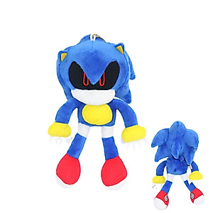 Adawell 20cm Metal Sonic Plush Toy, Stuffed Figure, Blood Sonic exe, Gift for Fans