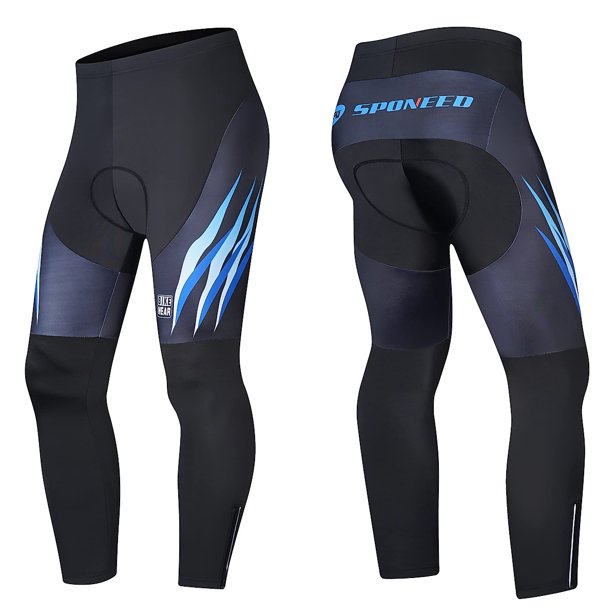 Men's Cycling Suit Shirt Bicycle Jersey Gel Padded Long Pants Biking Sets Clothing Outfits US L Blue Black