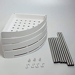 IYAR HOME 4 Tier Shower Caddy Organizer Shelf Corner Standing 12.99 x 9.45 x 29.92 Inches Shower Rack for Inside Shower & Kitchen Storage White