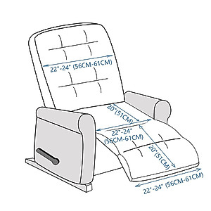 STONECREST Recliner Chair Cover Water Resistant, Reversible Washable Cover, Stay in Place (Dark Grey/Grey, Recliner 23" Regular)