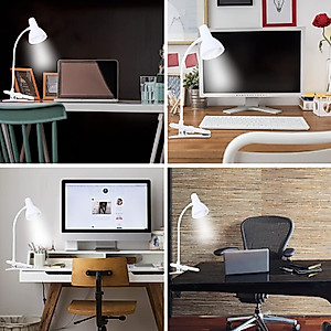 OSALADI Reading Lamp Gooseneck Desk Lamps LED Table Lamp Clip On Desktop Light with USB Charging Port for College Dorm, Home, Office